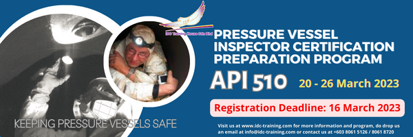 API 510 Pressure Vessel Inspector - Mar 2023 - Registration Deadline