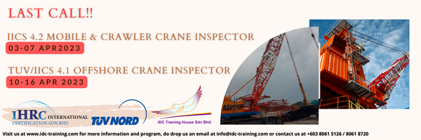 Offshore and Mobile Crane Inspector - Last Call!! - April 2023